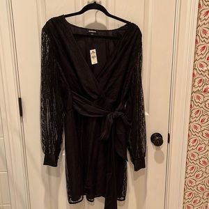 Express | Dresses | Stunning Black Long Sleeve Lace Dress | Poshmark